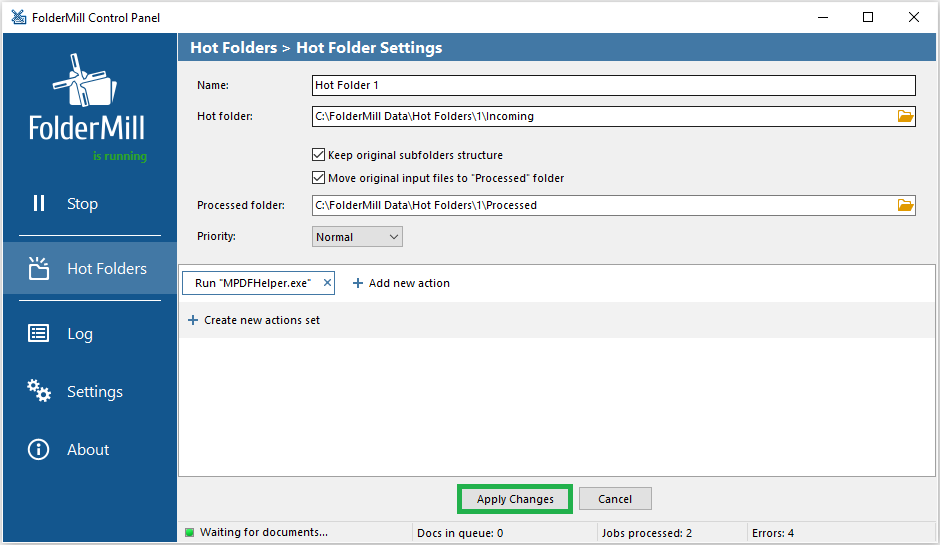 Apply TXT over PDF with FolderMill - FolderMill
