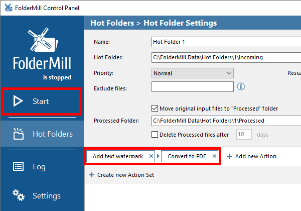 Add Text or File Watermark Action