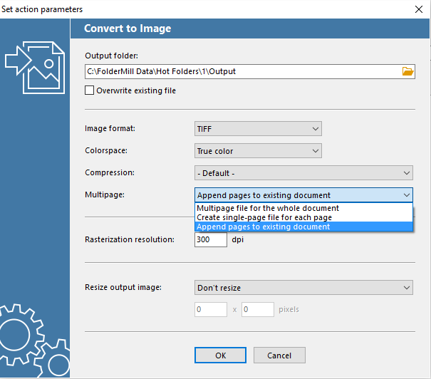Append New Documents to Multipage PDF or TIFF File - FolderMill